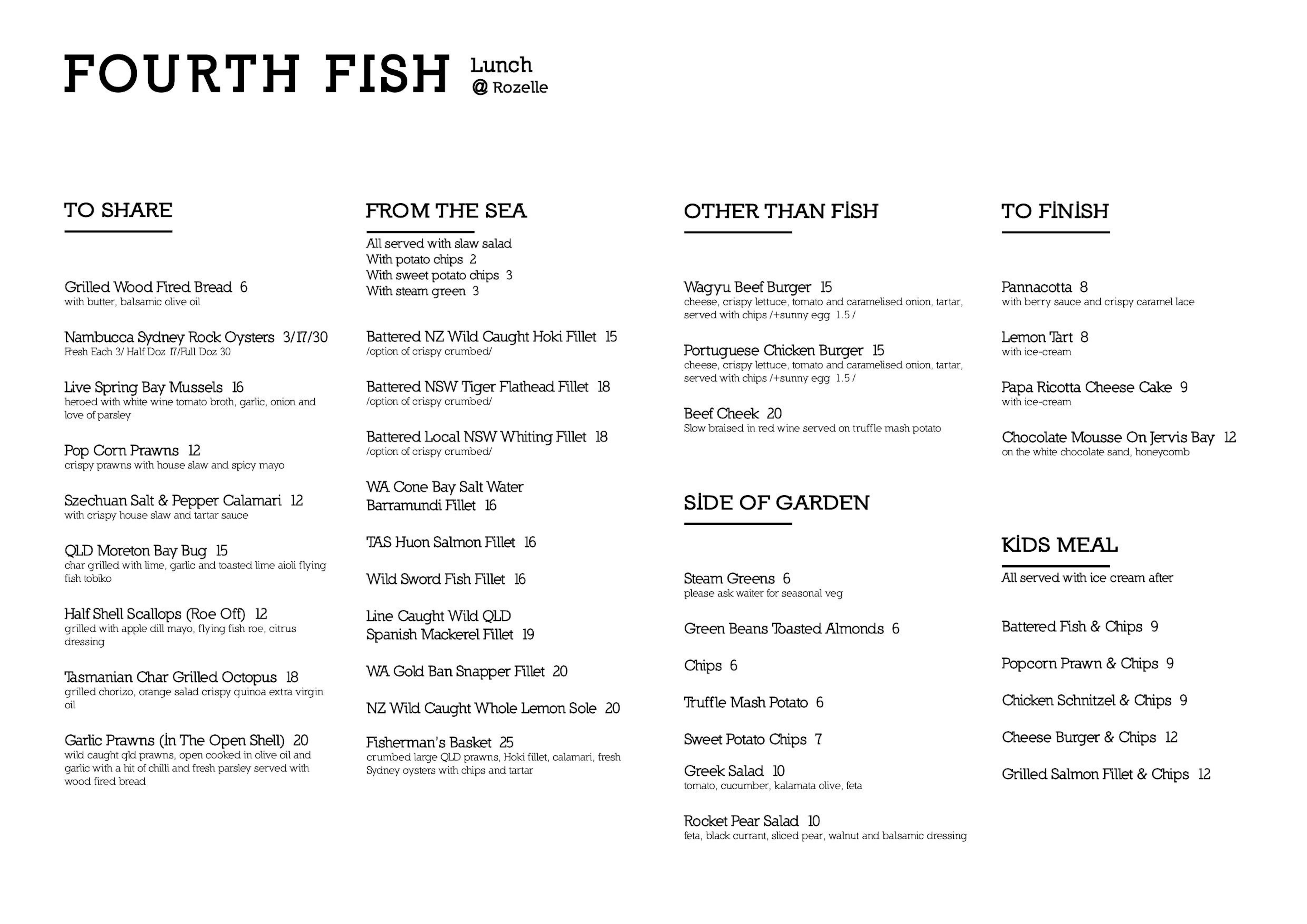 Fourth Fish Rozelle | Book Now! - inline online bookings