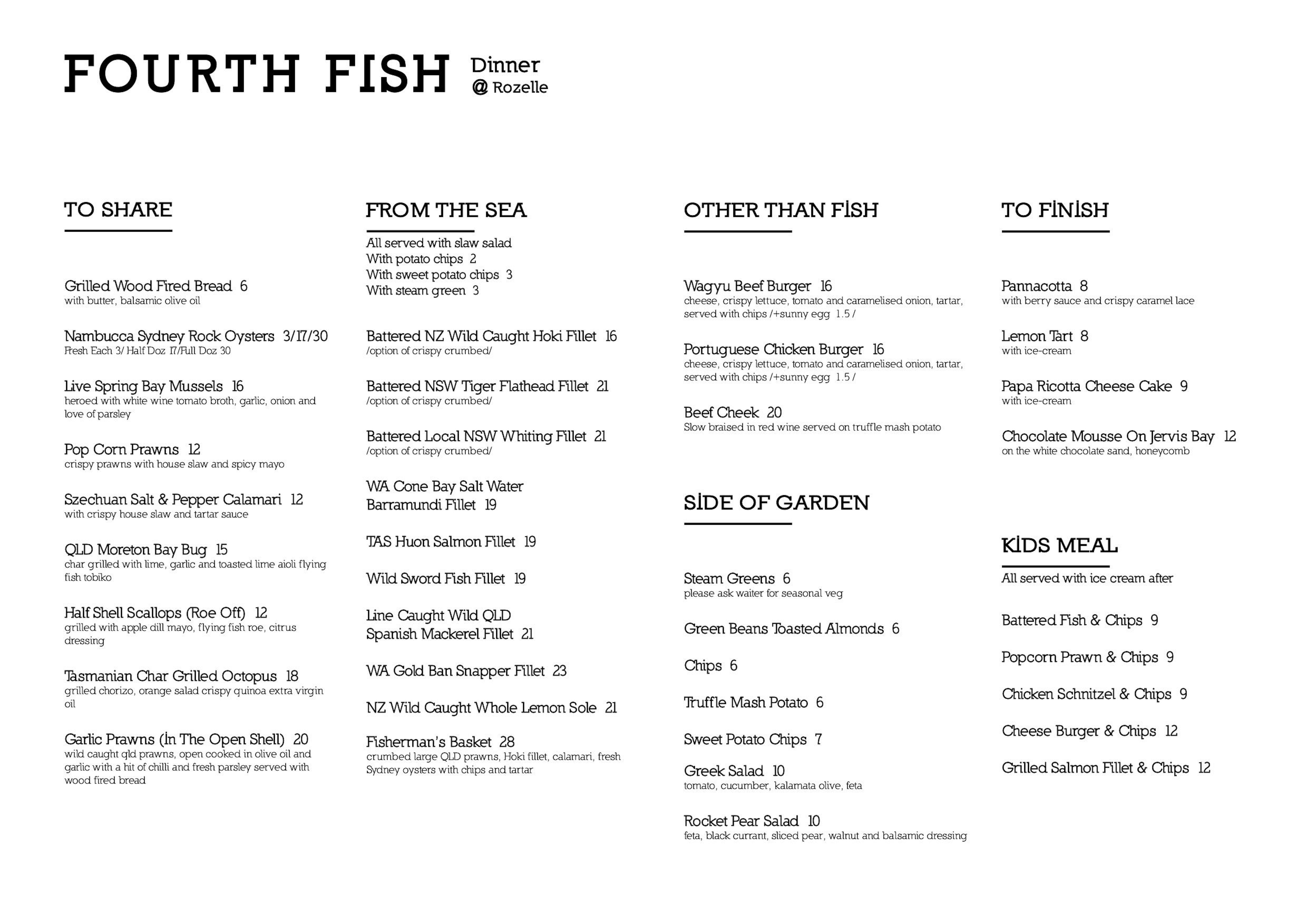 Fourth Fish Rozelle | Book Now! - inline online bookings