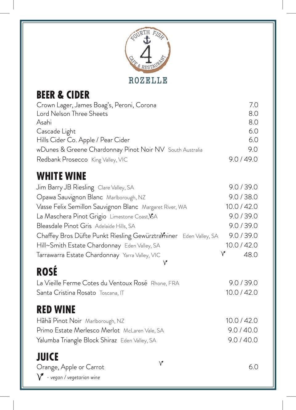 Fourth Fish Rozelle | Book Now! - inline online bookings