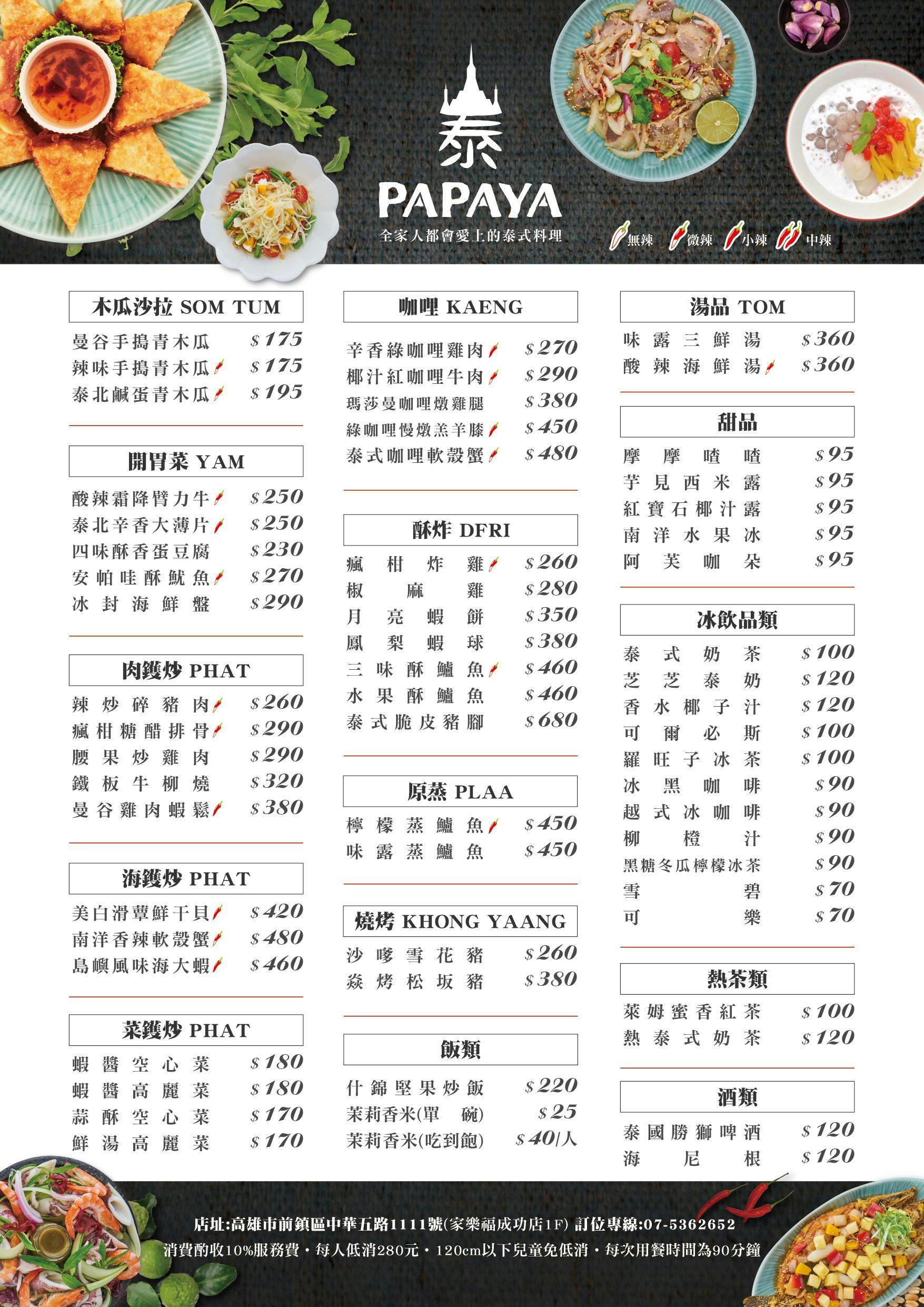 PAPAYA泰式料理 | 立即訂位！inline 線上訂位預約