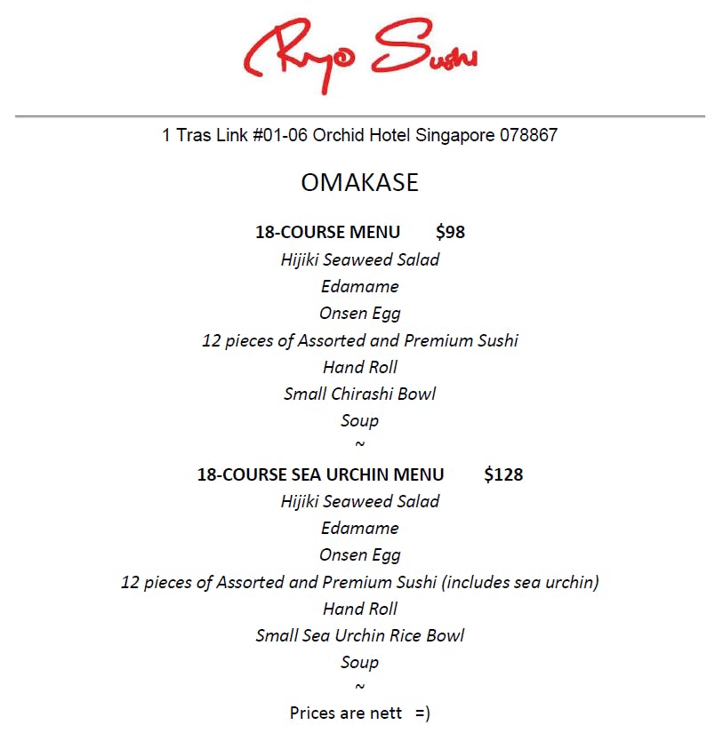 Ryo Sushi | Book Now! - inline online bookings