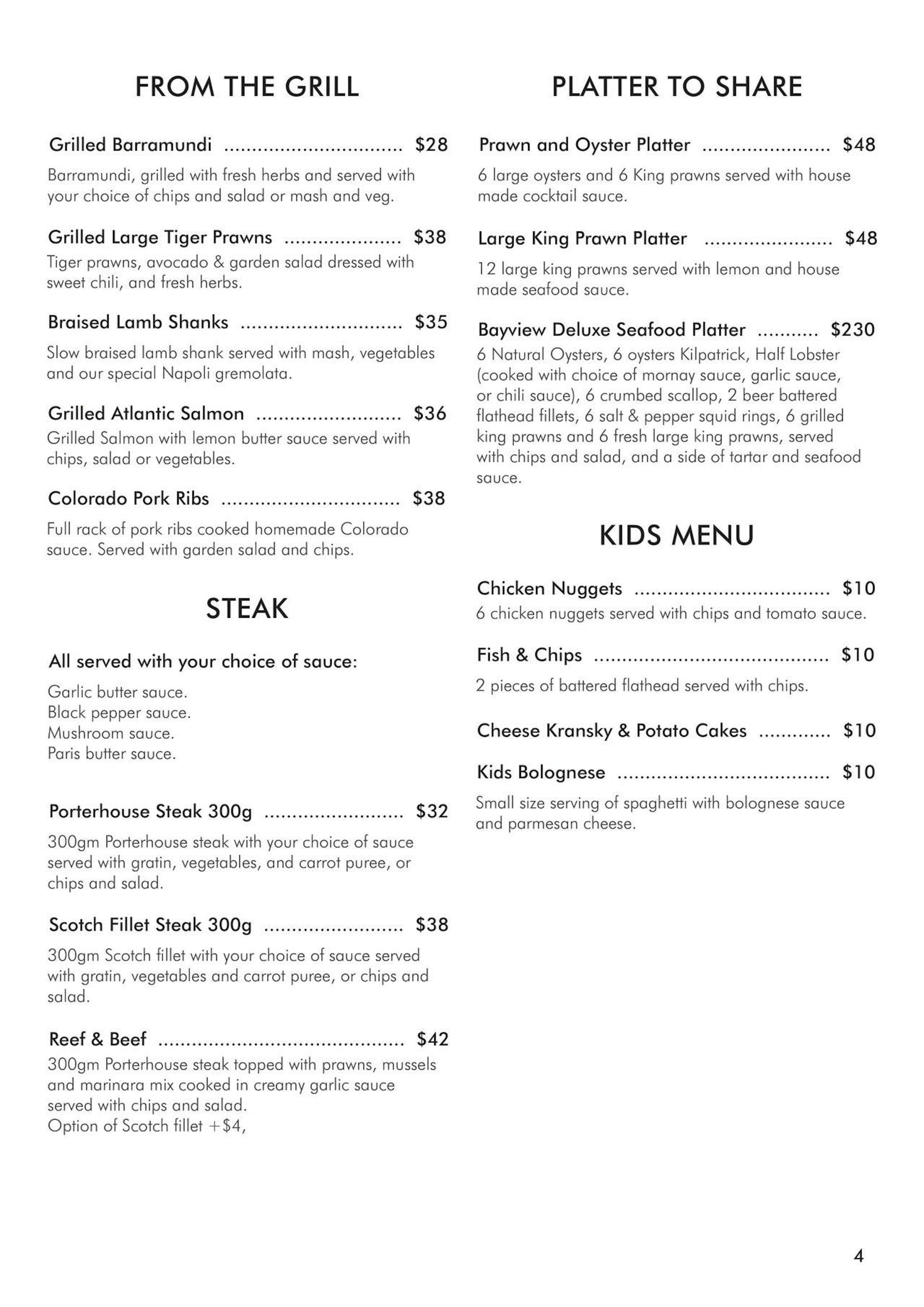 BAY VIEW BAR & GRILL Portarlington | Book Now! - inline online bookings