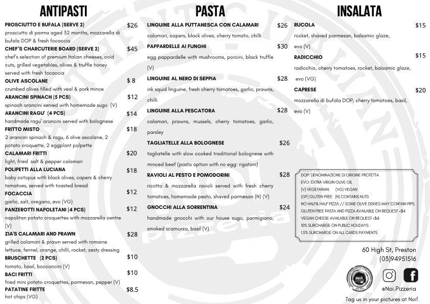 Noi Pizzeria | Book Now! - inline online bookings