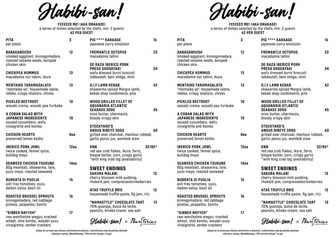 Bar Stories/Habibi-san | Book Now! - inline online bookings