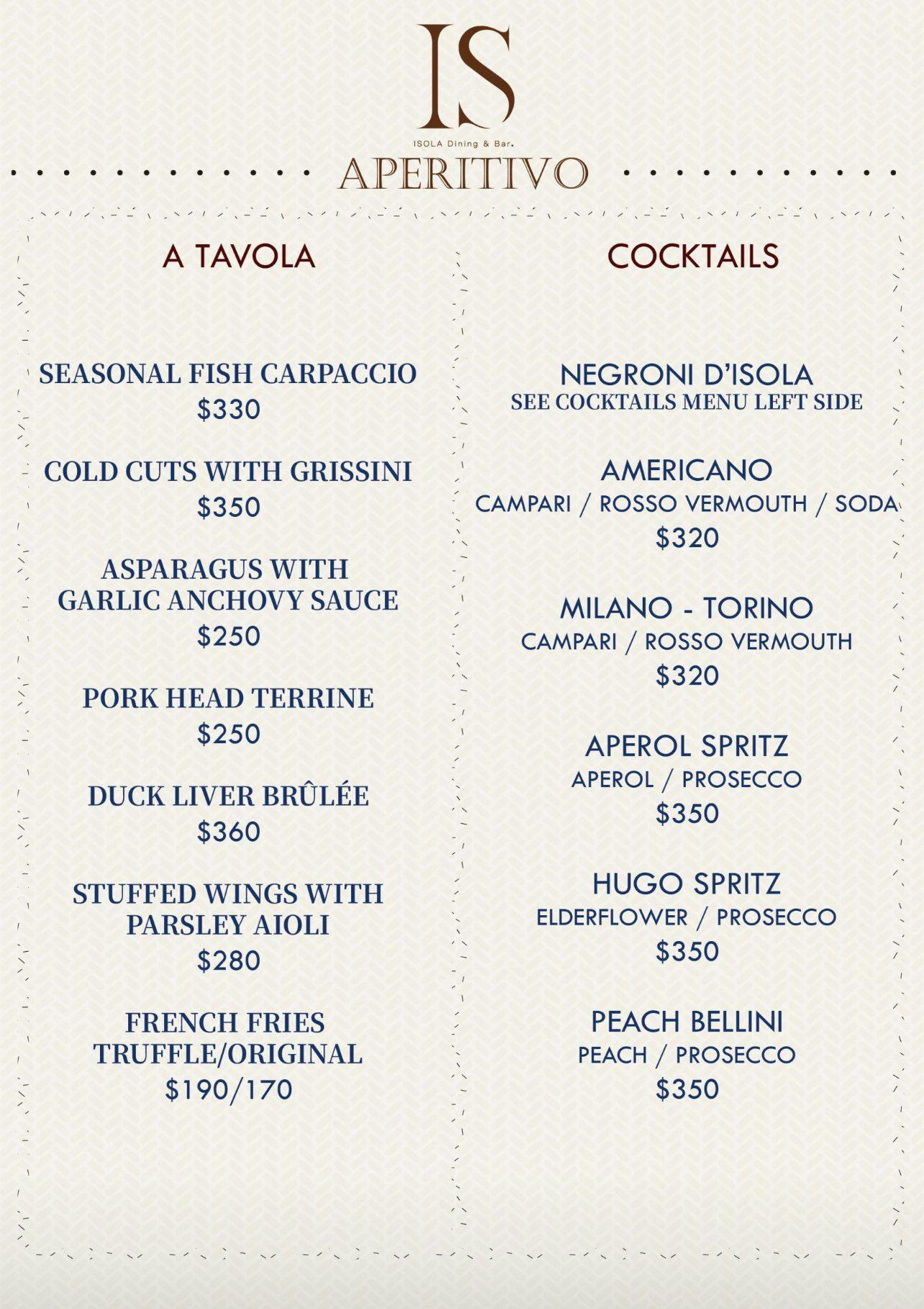 ISOLA Dining & Bar | 立即訂位！inline 線上訂位預約