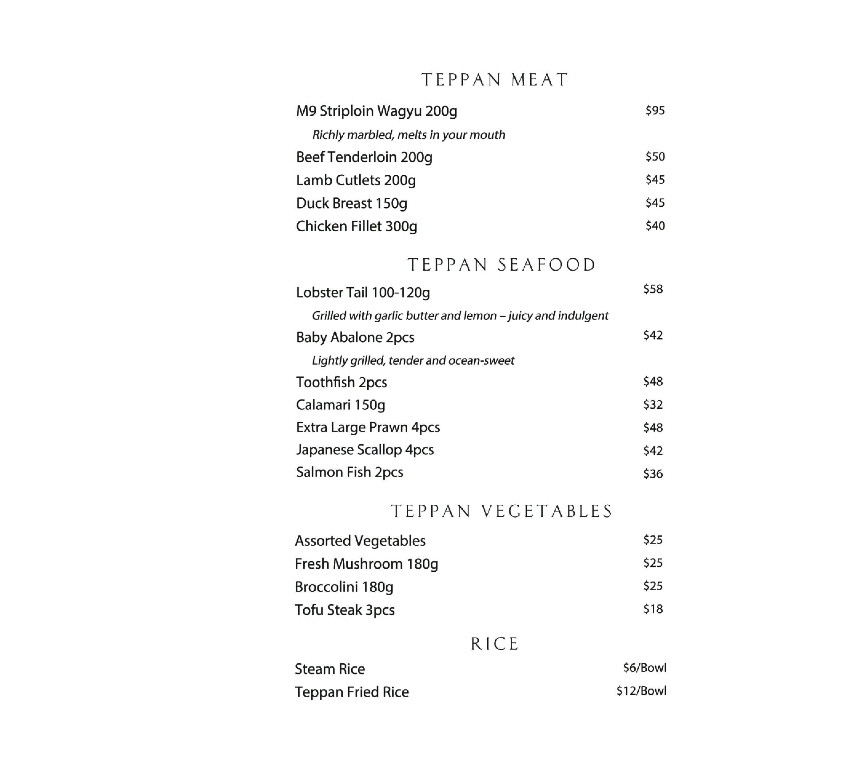 Kiwami Teppanyaki | Book Now! - inline online bookings