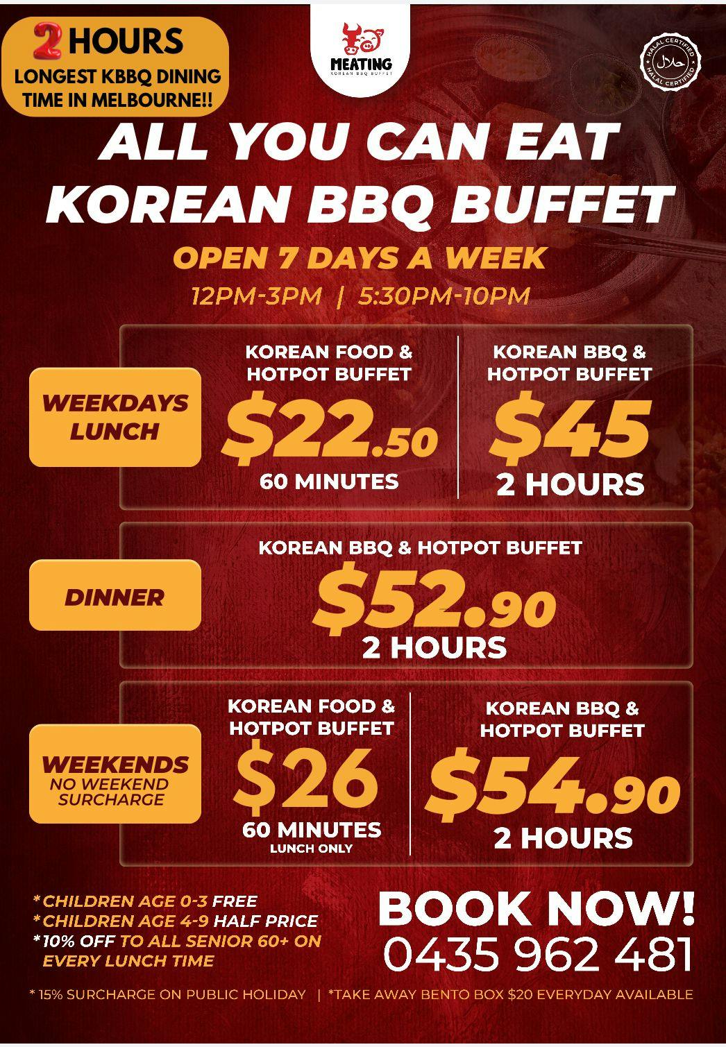 Meating Korean BBQ Buffet Nunawading | Book Now! - inline online bookings