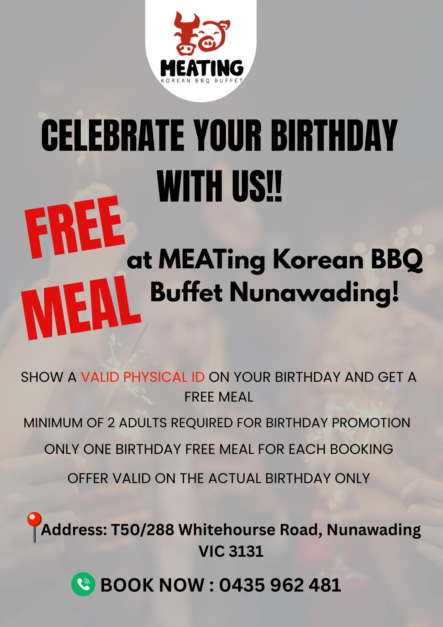 Meating Korean BBQ Buffet Nunawading | Book Now! - inline online bookings