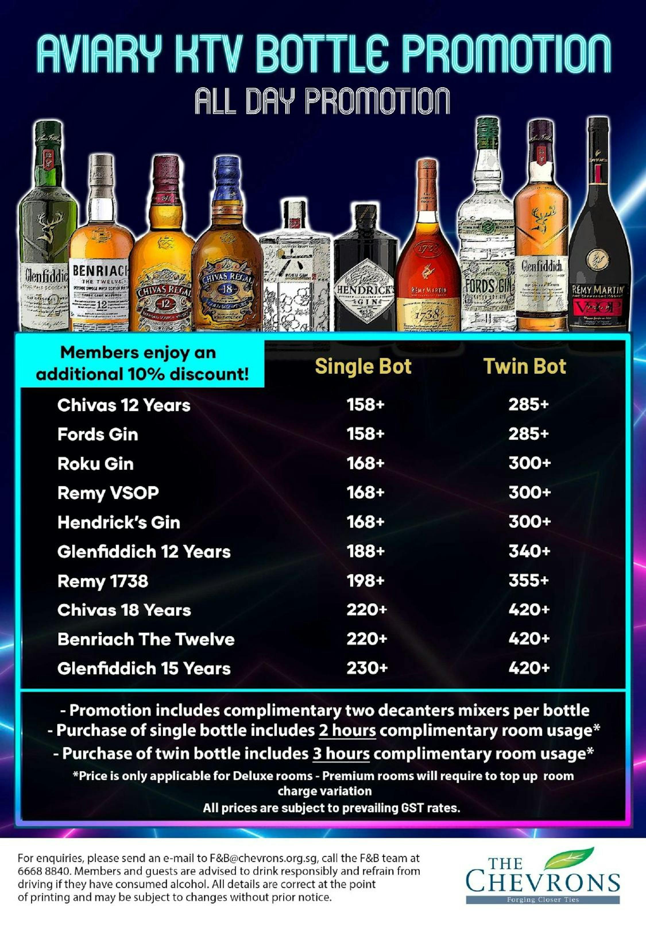 THE CHEVRONS Aviary KTV | Book Now! - inline online bookings