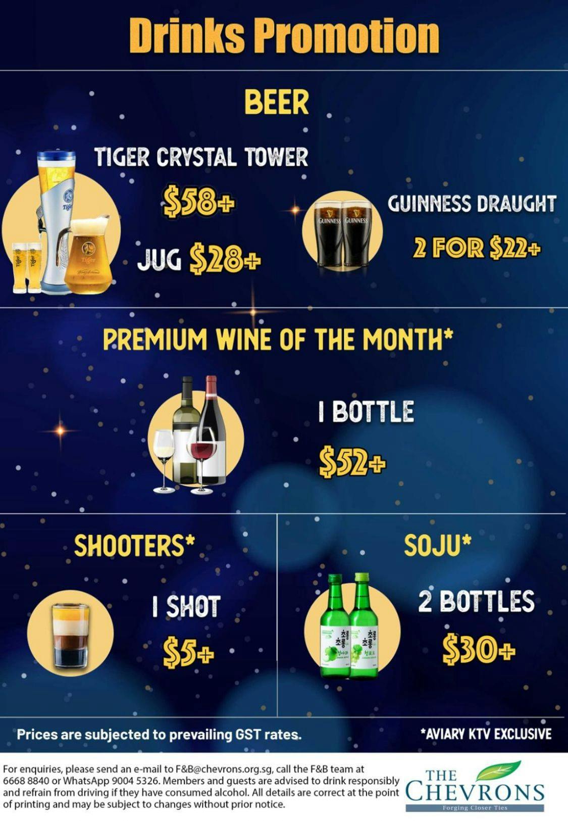 THE CHEVRONS Aviary KTV | Book Now! - inline online bookings