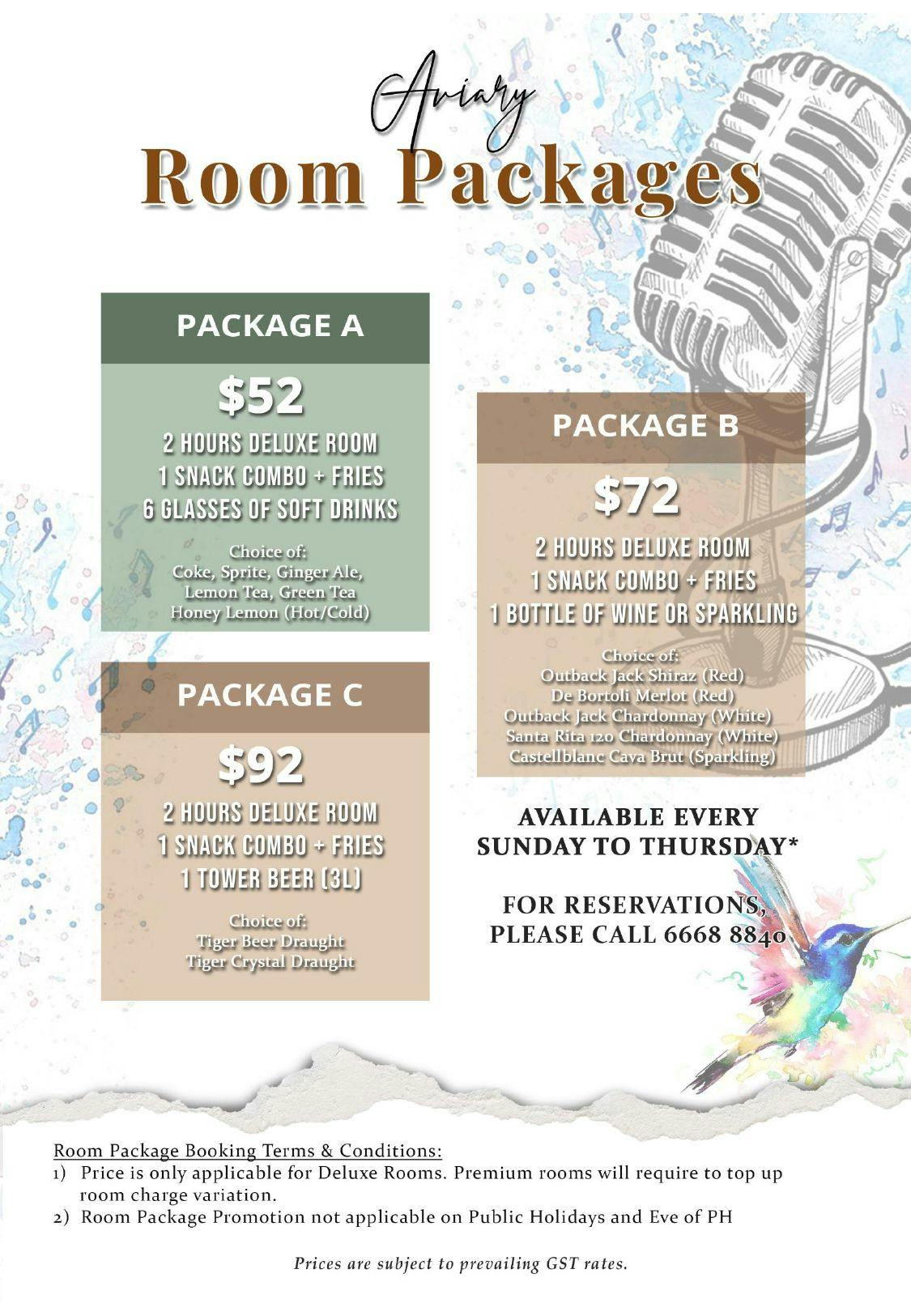 THE CHEVRONS Aviary KTV | Book Now! - inline online bookings